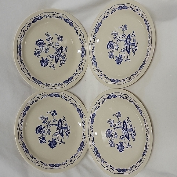 Corelle | Kitchen | Corelle Blue Floral Sandstone Salad Plates Set Of 4 ...